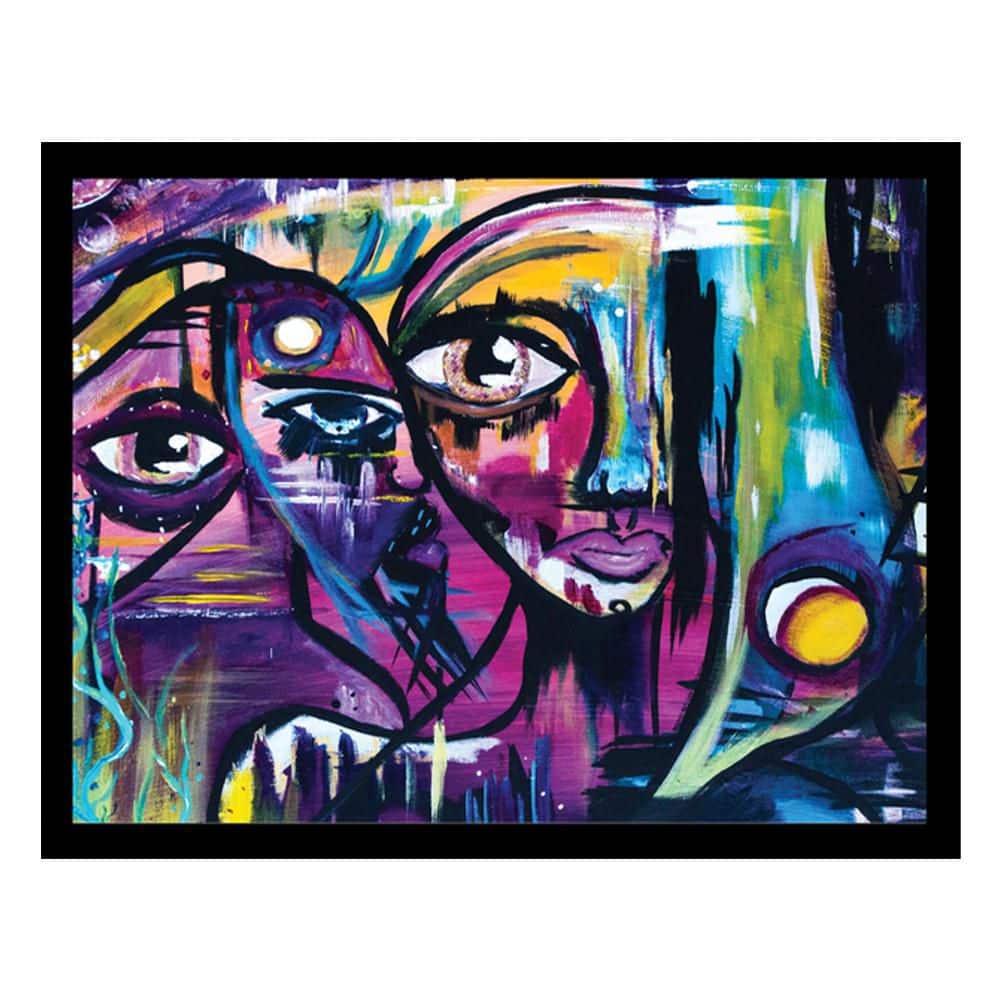 VENICE BEACH Collections Wahl Abstract Art Faces-Pinks/Blues Framed ...