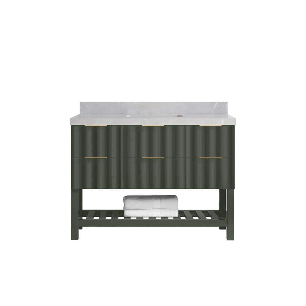 Willow Collections Catalina 48 in. Single Sink Freestanding Pewter ...