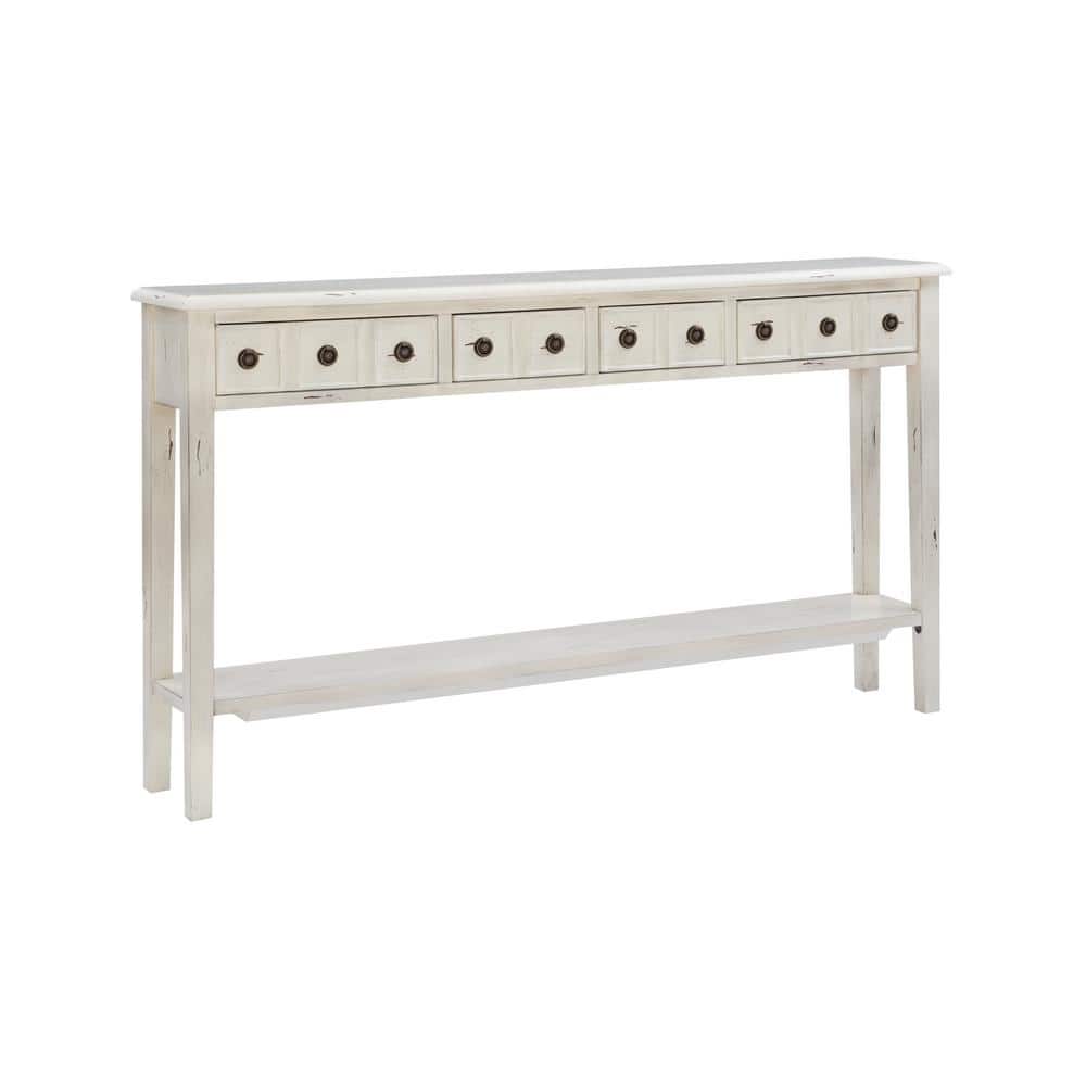 Powell Company Strand 60 in. Cream Rectangle Wood Console Table with ...