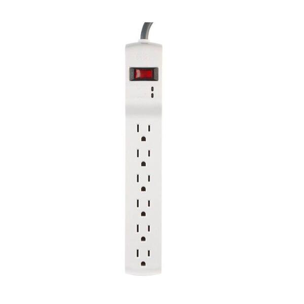 Defiant 8 ft. 6-Outlet Surge Protector with 850, 360 and 50K - White ...