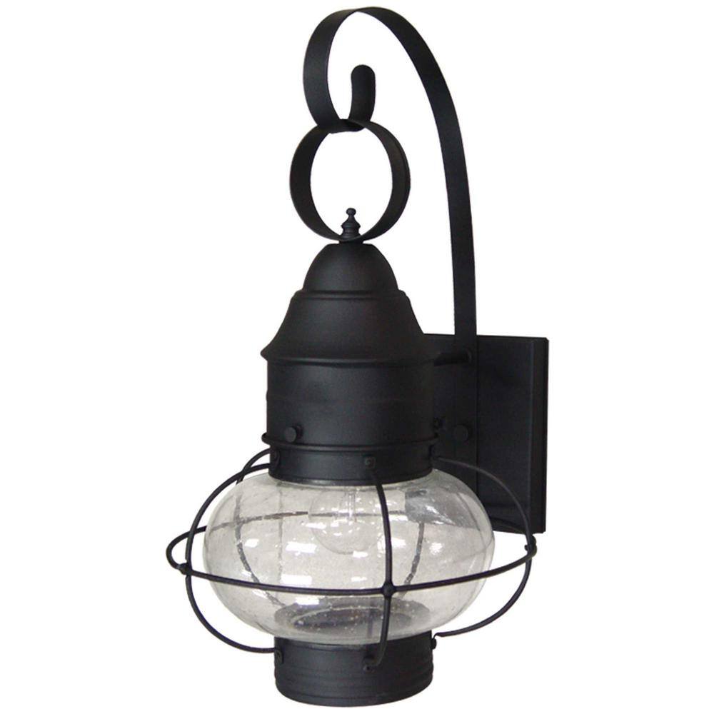 Volume Lighting Black Hardwired Outdoor Wall Lantern Sconce with Clear ...