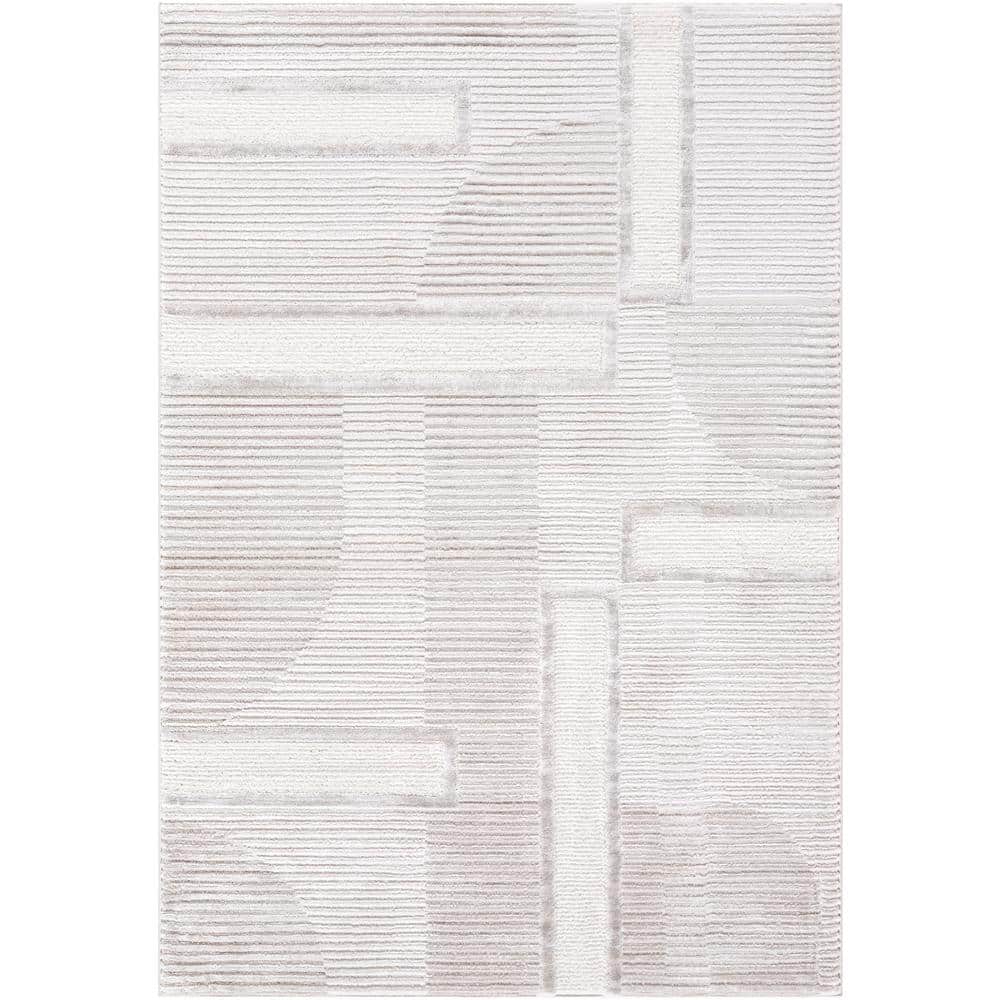 Livabliss Wolly Ivory/White Modern 8 ft. x 10 ft. Indoor Area Rug ...