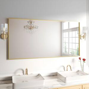 ORGANNICE 72 in. W x 32 in. H Gold Aluminum Rectangular Framed Wall ...
