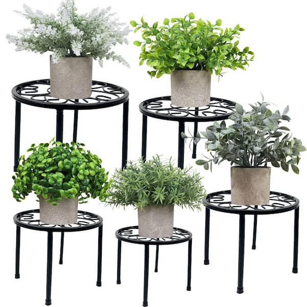 Metal Plant Stands,Heavy Duty Rustproof Round Corner Flower Pot Stand ...