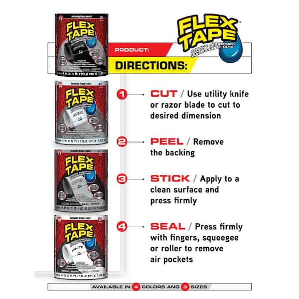 FLEX SEAL FAMILY OF PRODUCTS Flex Tape White 4 in. x 5 ft. Strong ...