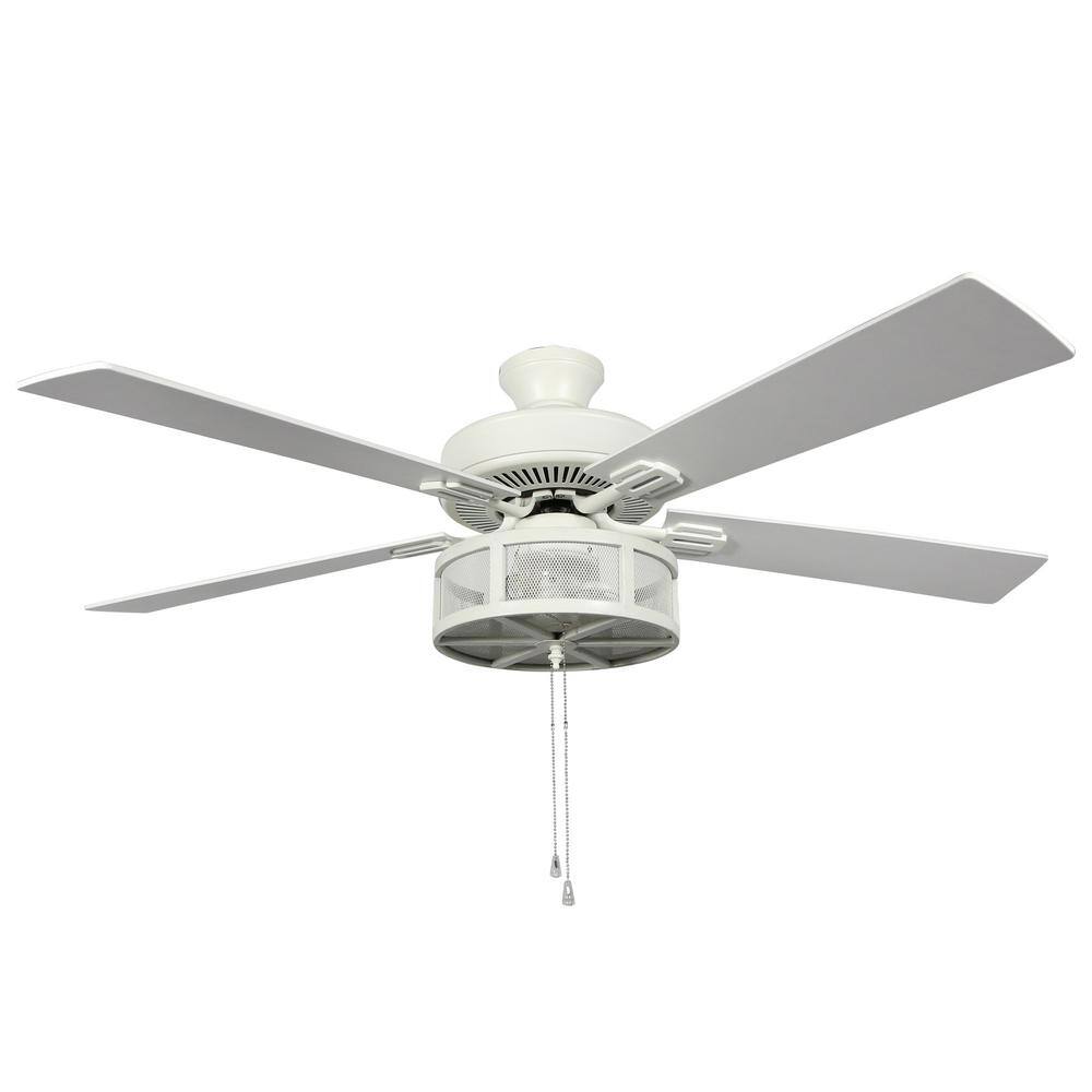 River of Goods Paige 52 in. LED Indoor White Ceiling Fan with Light ...