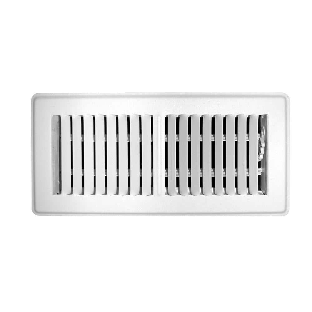 Everbilt 4 in. x 8 in. Steel 2 Way Mobile Home Floor Diffuser, White ...