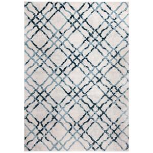 SAFAVIEH Isabella Cream/Navy 8 ft. x 10 ft. Geometric Area Rug ISA940A-8