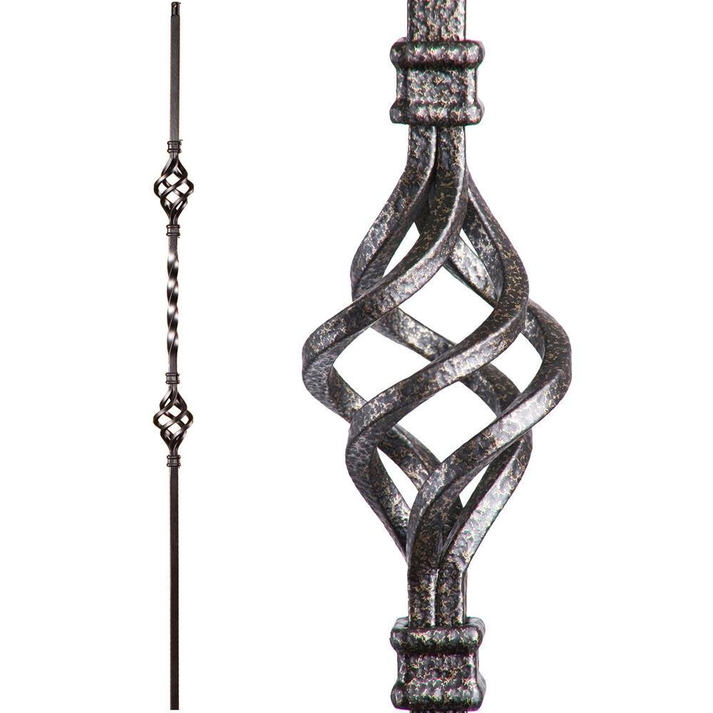 HOUSE OF FORGINGS Twist and Basket 44 in. x 0.5 in. Copper Vein Double ...