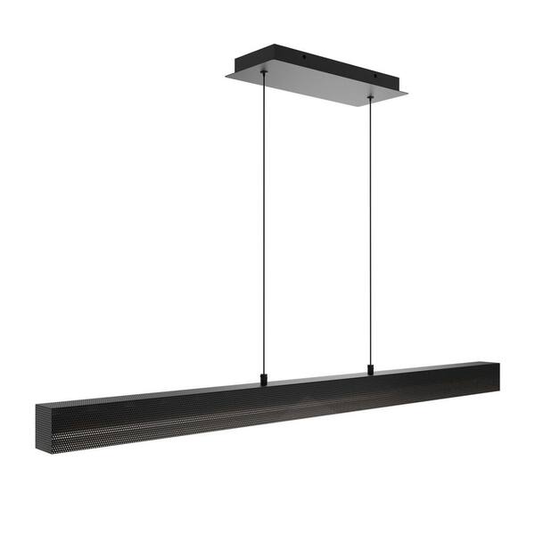WAC Lighting Grille 48 in. 1-Light Black Integrated LED Pendant Light ...