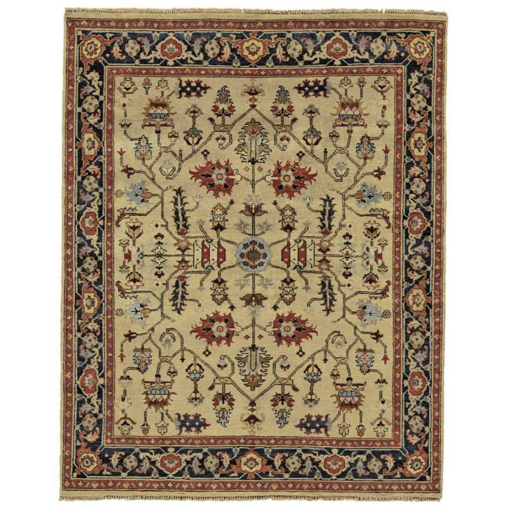 HomeRoots 2 ft. x 3 ft. Tan, Red, Gold Abstract Area Rug 2000567911 ...