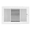 Venti Air 14 in x 8 in White Plastic 3 Way Supply Register for Duct ...