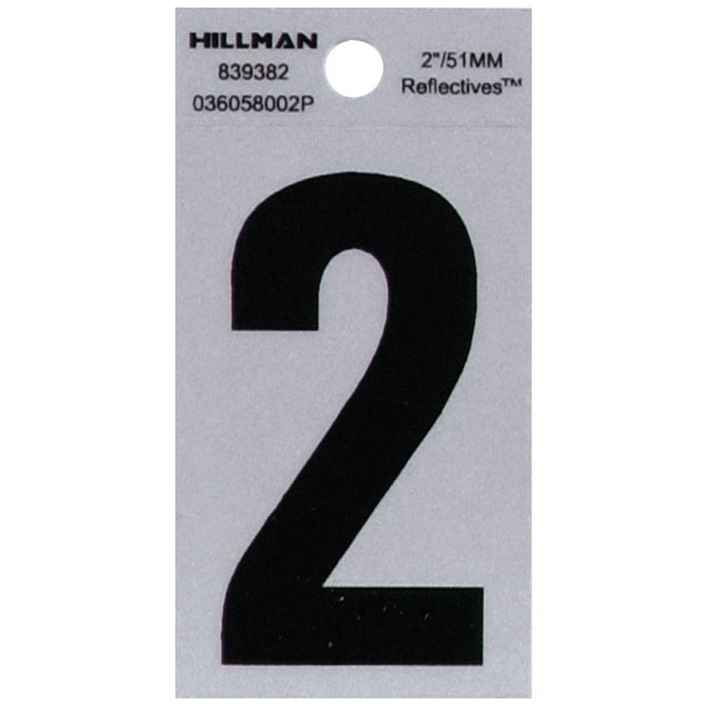Everbilt 2 in. Vinyl Reflective Number 2 839382 - The Home Depot