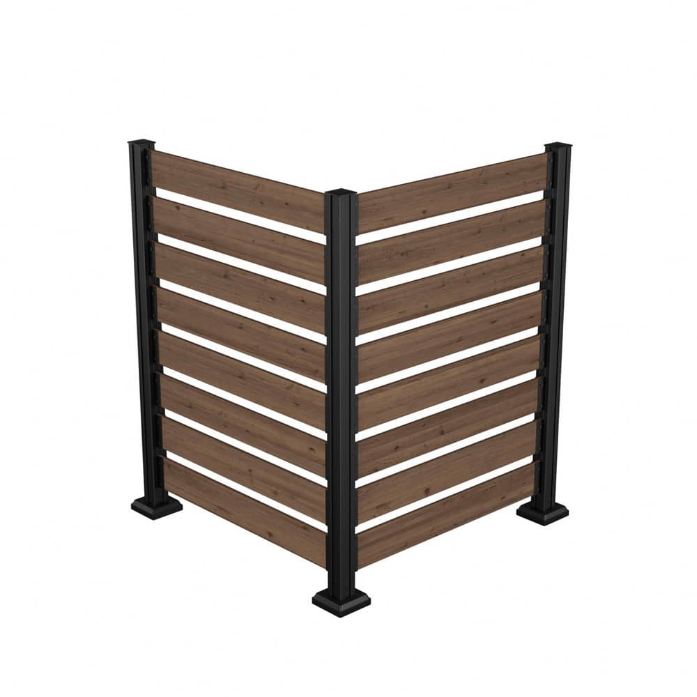 VEIKOUS 4 ft. H x 6.5 ft. W (2-Panel) Outdoor Flat Cedar Wood Privacy ...