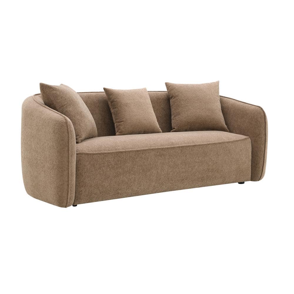 Acme Furniture Keith 35 in. Rolled Arm Chenille Rectangle Sofa with 3 ...