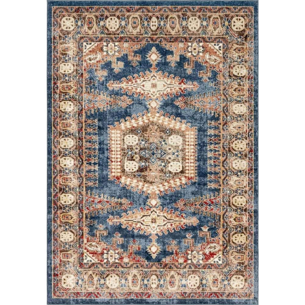 Unique Loom Utopia Larissa Blue 6' 1 x 9' 0 Area Rug 3193277 - The Home ...