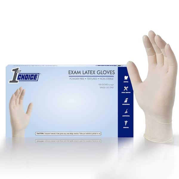 1st Choice Ivory Latex Exam Medical Powder Free, 4 mil, Disposable ...