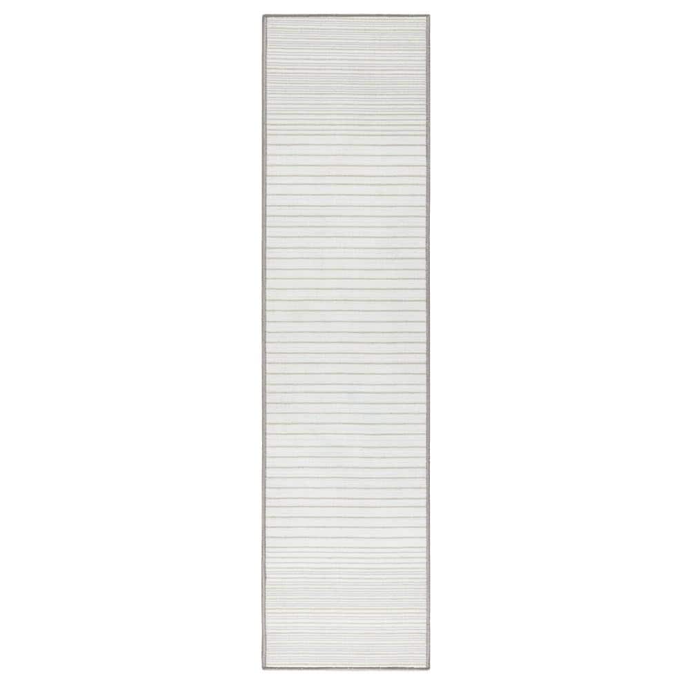 TOWN & COUNTRY LIVING Basic Layne Modern Stripe Silver Grey 2 ft. x 7 ...