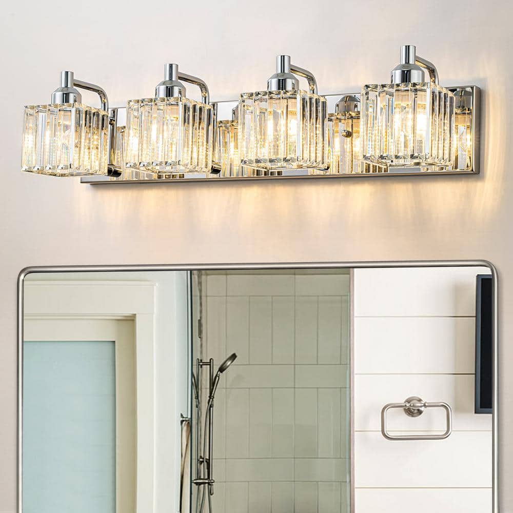 EDISLIVE Orillia 26 in. 4-Light Chrome Bathroom Vanity Light with ...