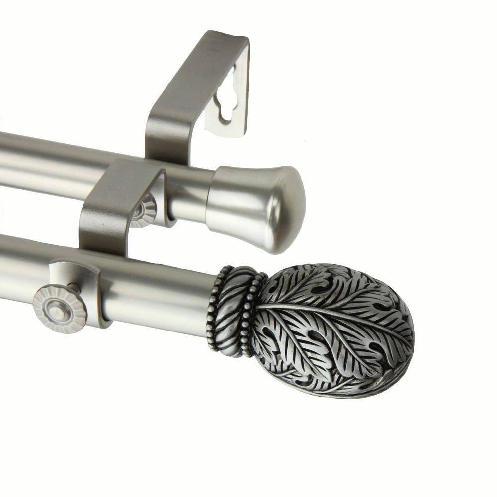 Rod Desyne 48 in. - 84 in. Forest Double Curtain Rod in Satin Nickel ...