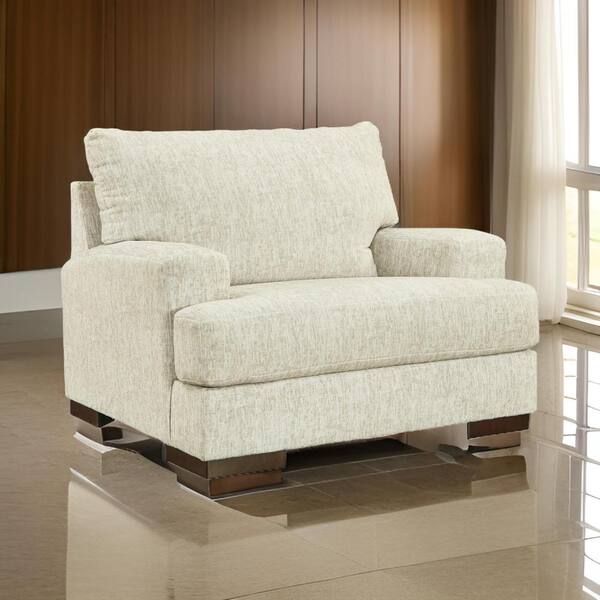 Benjara Beige and Brown Microfiber Arm chair BM311680 - The Home Depot
