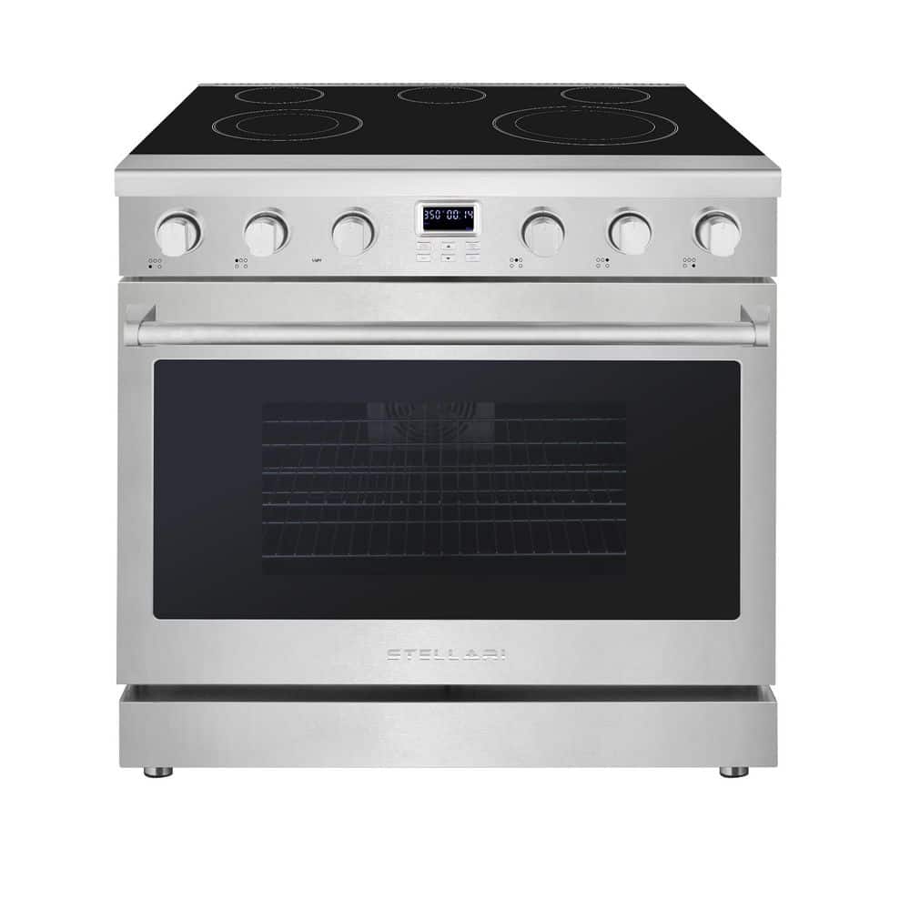 STELLARI 36 in. 5-Burner Elements 6.3 cu. Ft. Freestanding Electric ...