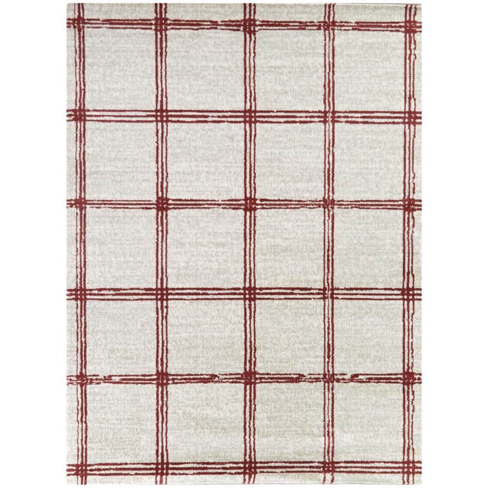 BALTA Kilmer Red 8 ft. x 10 ft. Geometric Area Rug 3115556 - The Home Depot