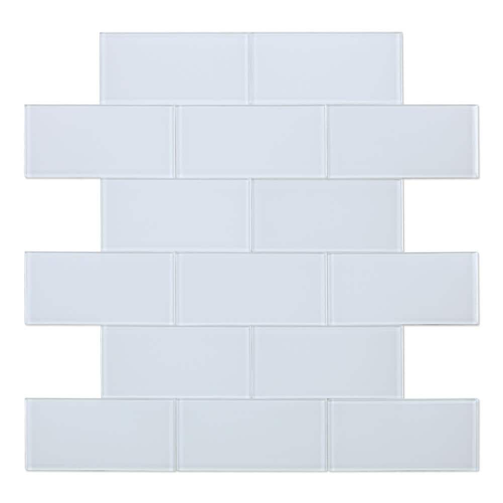 SpeedTiles Chianti White 11.57 in. x 11.34 in. x 0.2 in Glass Peel and ...