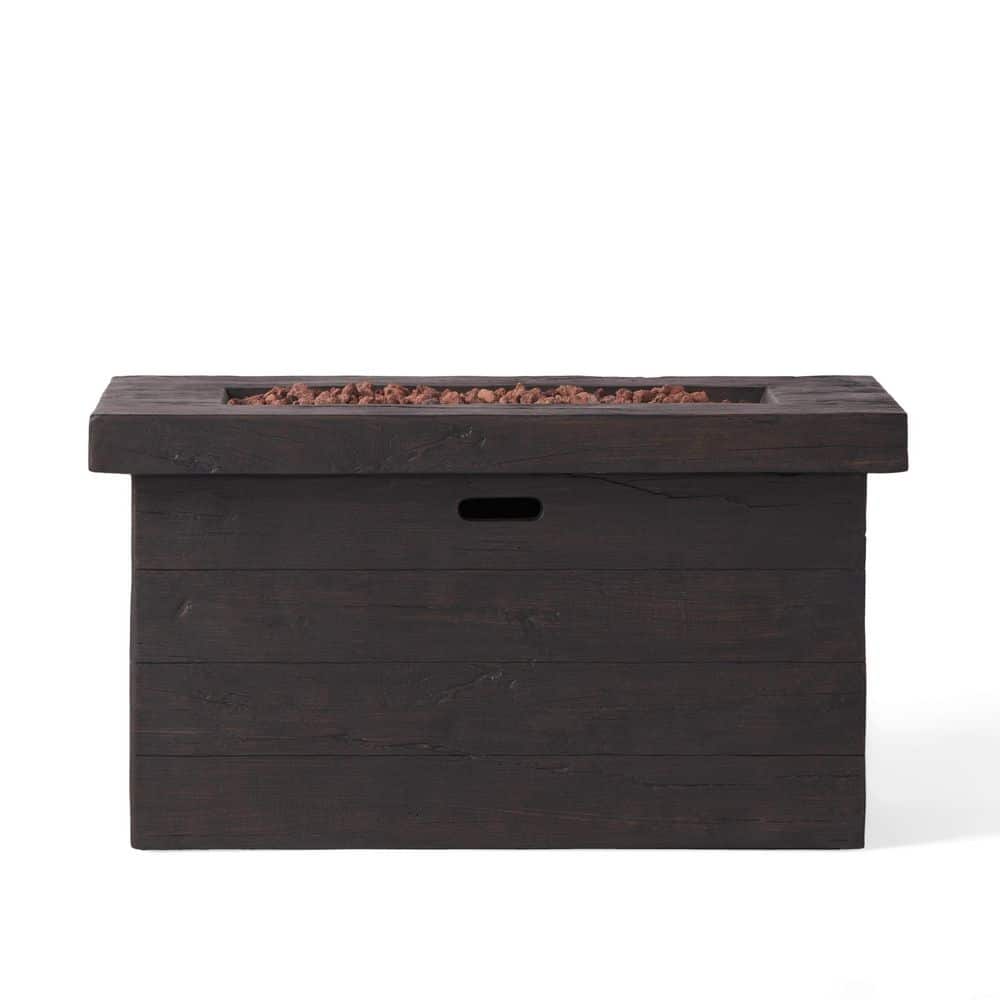 Brown 45 in. Rectangular Ceramic Fire Pit Table FRPT-62 - The Home Depot