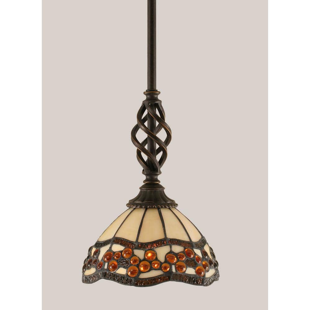 Bridgewater 100 W 1-Light Dark Granite Standard Mini Pendant Light with ...