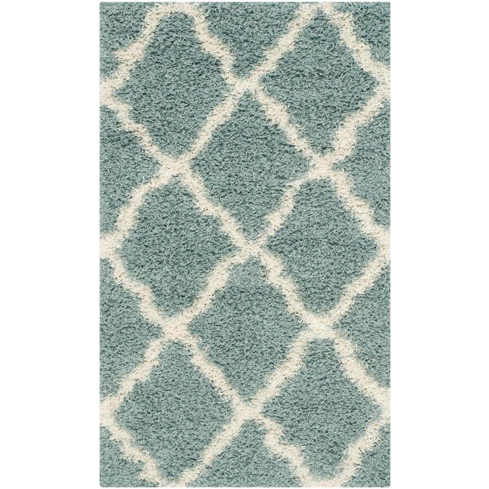 SAFAVIEH Townsend 3 ft. x 5 ft. Seafoam/Ivory Geometric Area Rug ...