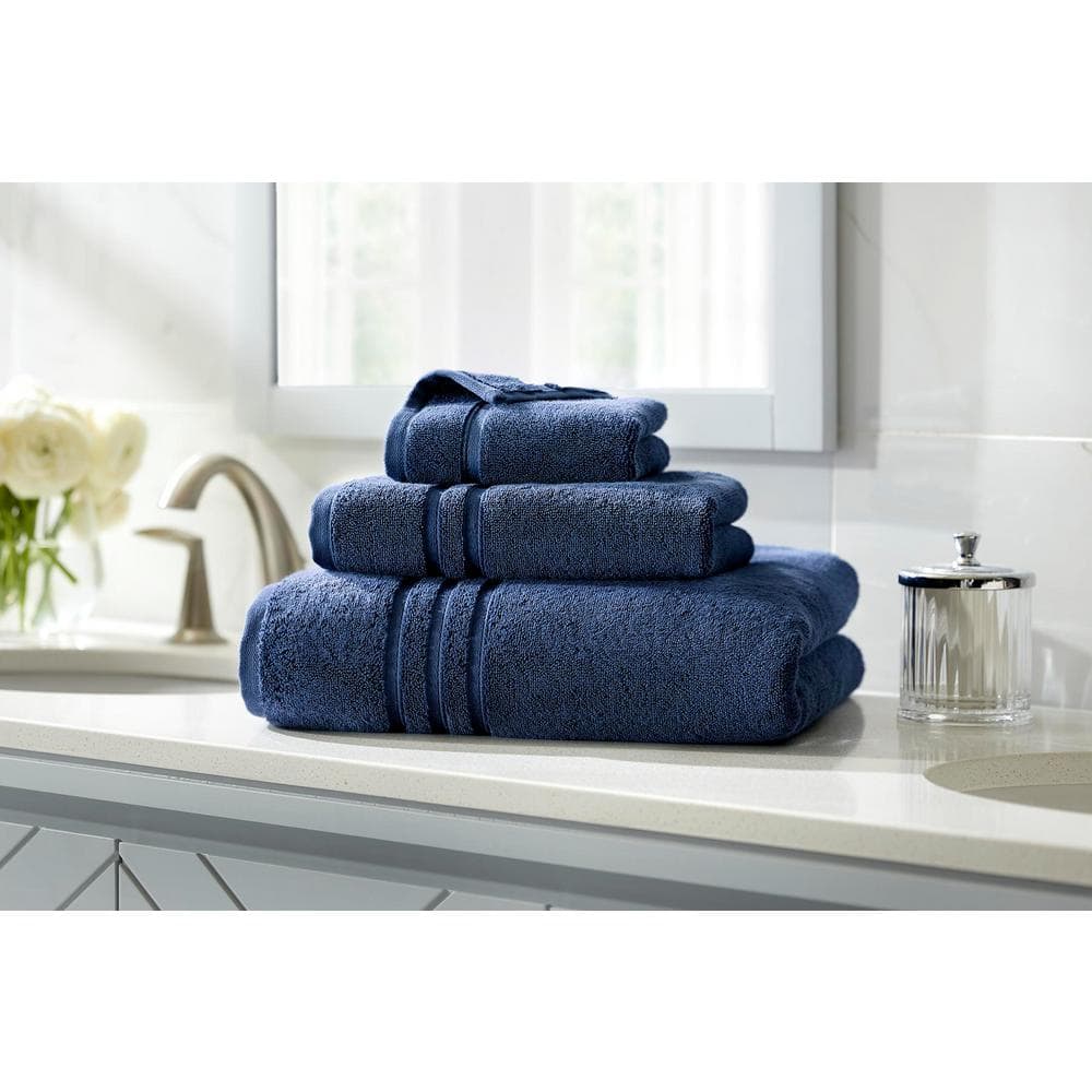 Home Decorators Collection Turkish Cotton Ultra Soft Navy Blue 6-Piece ...