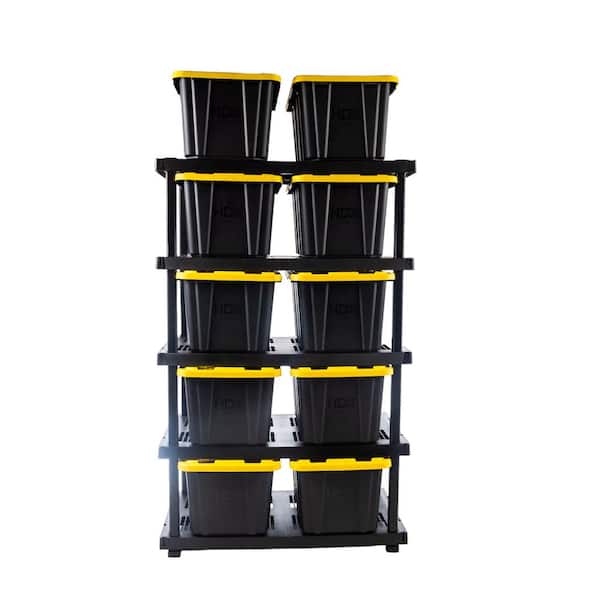HDX 5 Tier Plastic Adjustable Garage Storage Shelving Unit in Black (48 ...