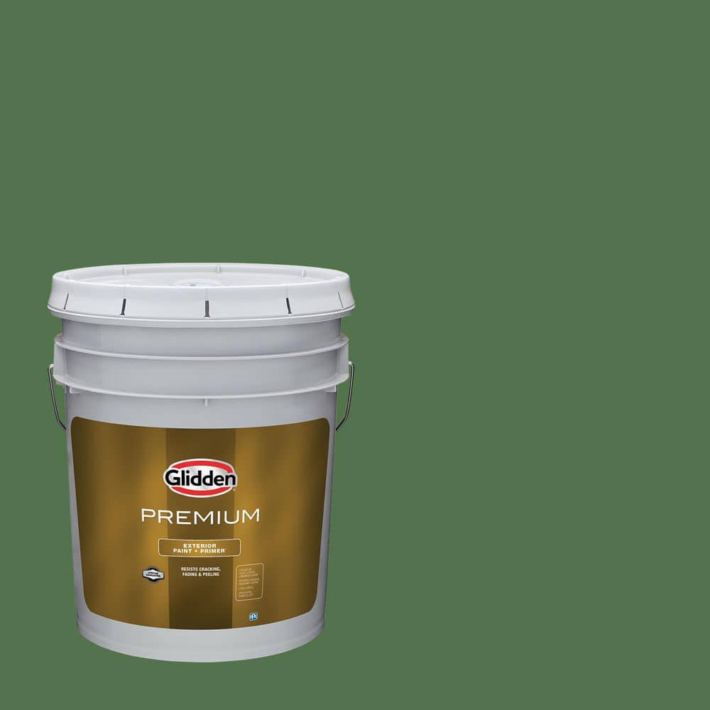 Glidden Premium 5 gal. PPG1131-7 Clover Leaf Semi-Gloss Exterior Latex ...