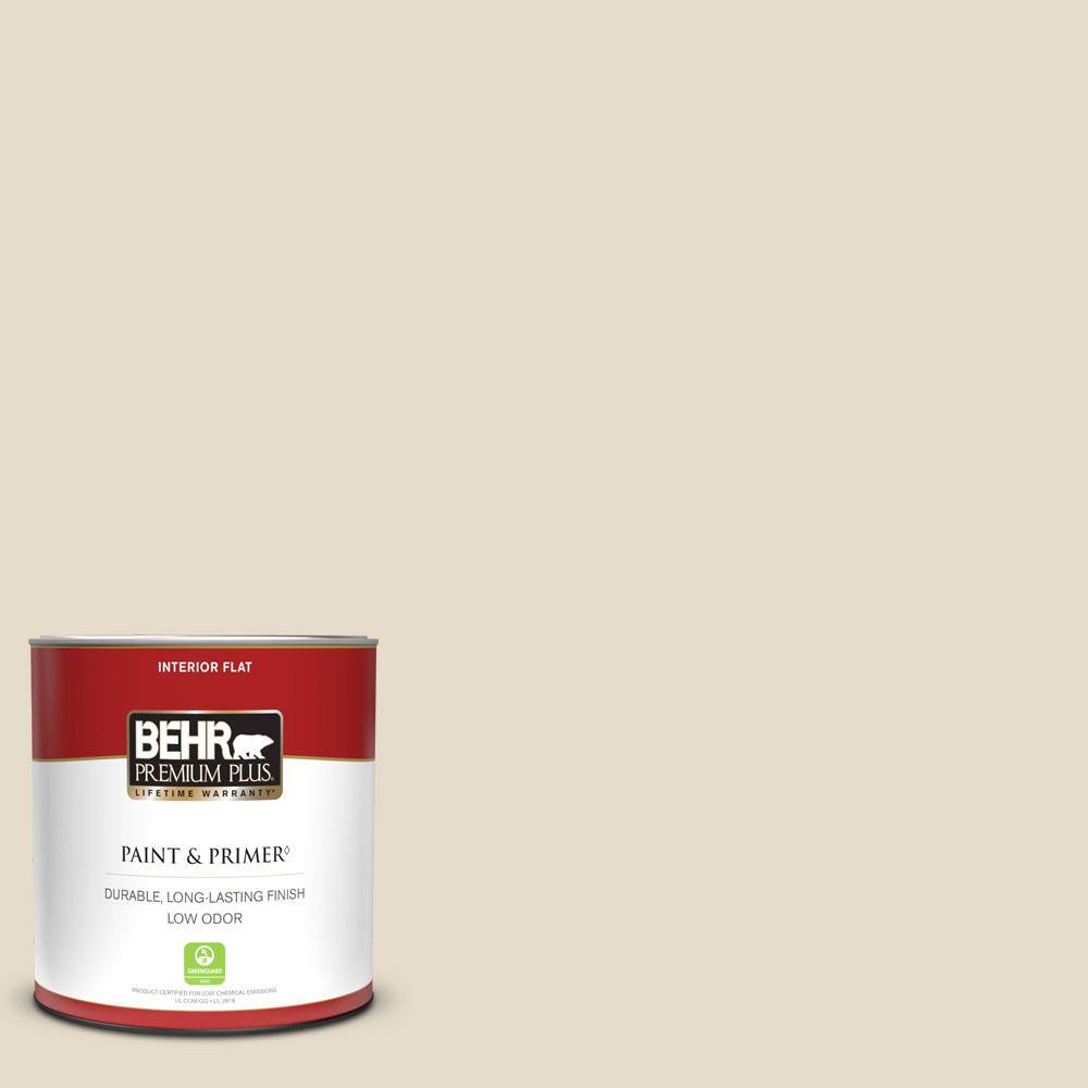 BEHR PREMIUM PLUS 1 qt. #OR-W08 Coco Malt Flat Low Odor Interior Paint ...