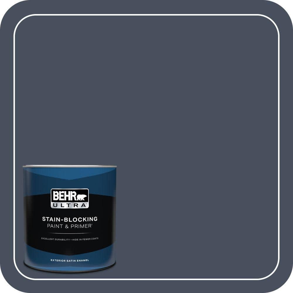 BEHR ULTRA 1 qt. #S510-7 Dark Denim Satin Enamel Exterior Paint ...