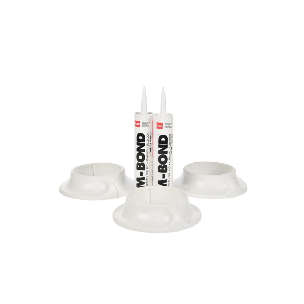 GAF M-Curb 5 in. Dia (7.5 in. O.D.) Polyester Round White Asphaltic ...