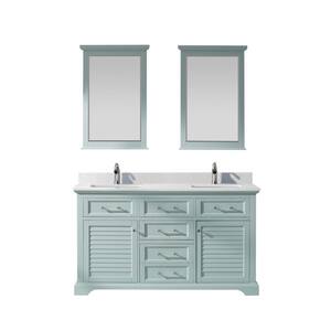ROSWELL Lorna 48 in. Bath Vanity in Finnish Green with Composite Vanity ...