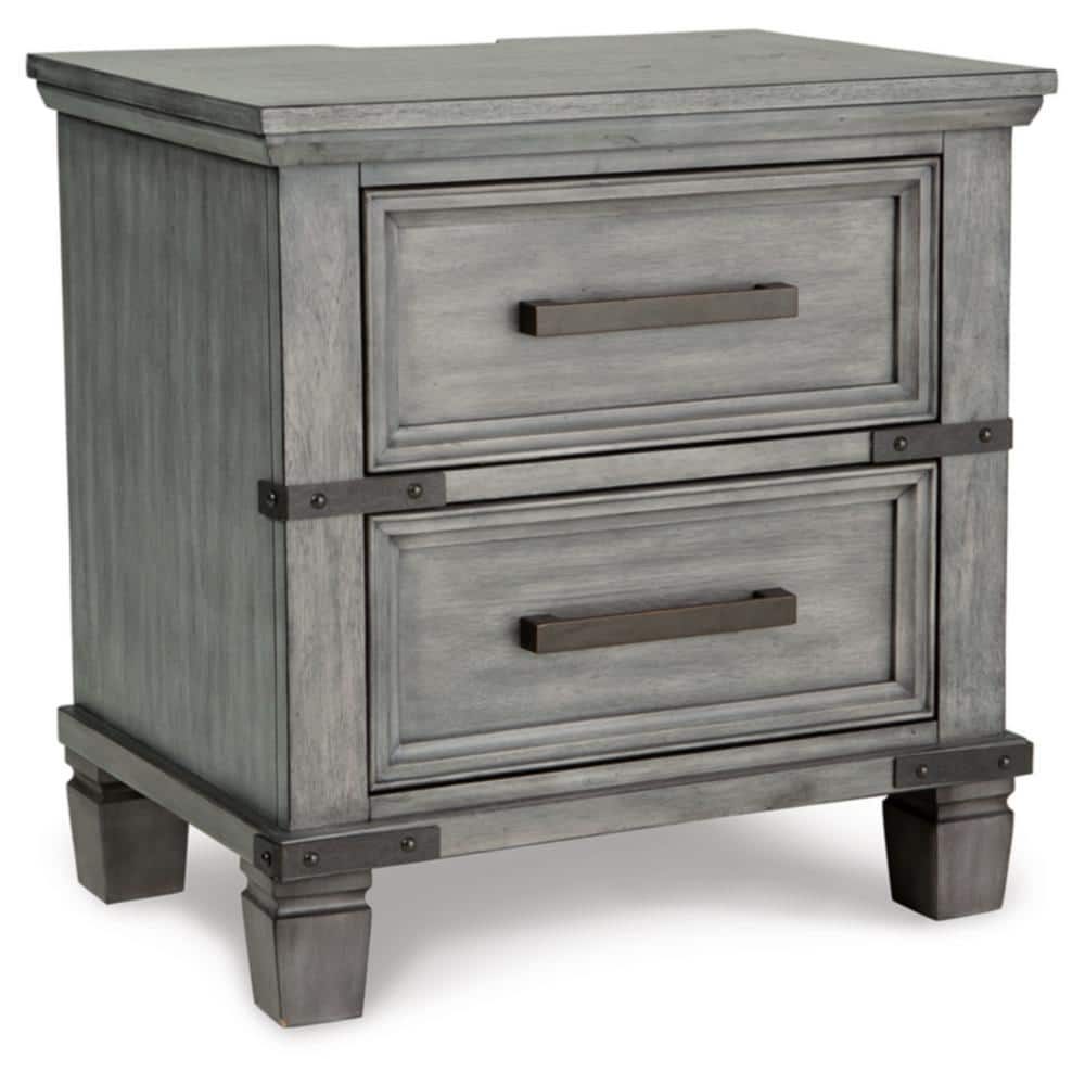Signature DESIGN BY ASHLEY Russelyn Gray 2 Drawers 26 in. W Nightstand ...