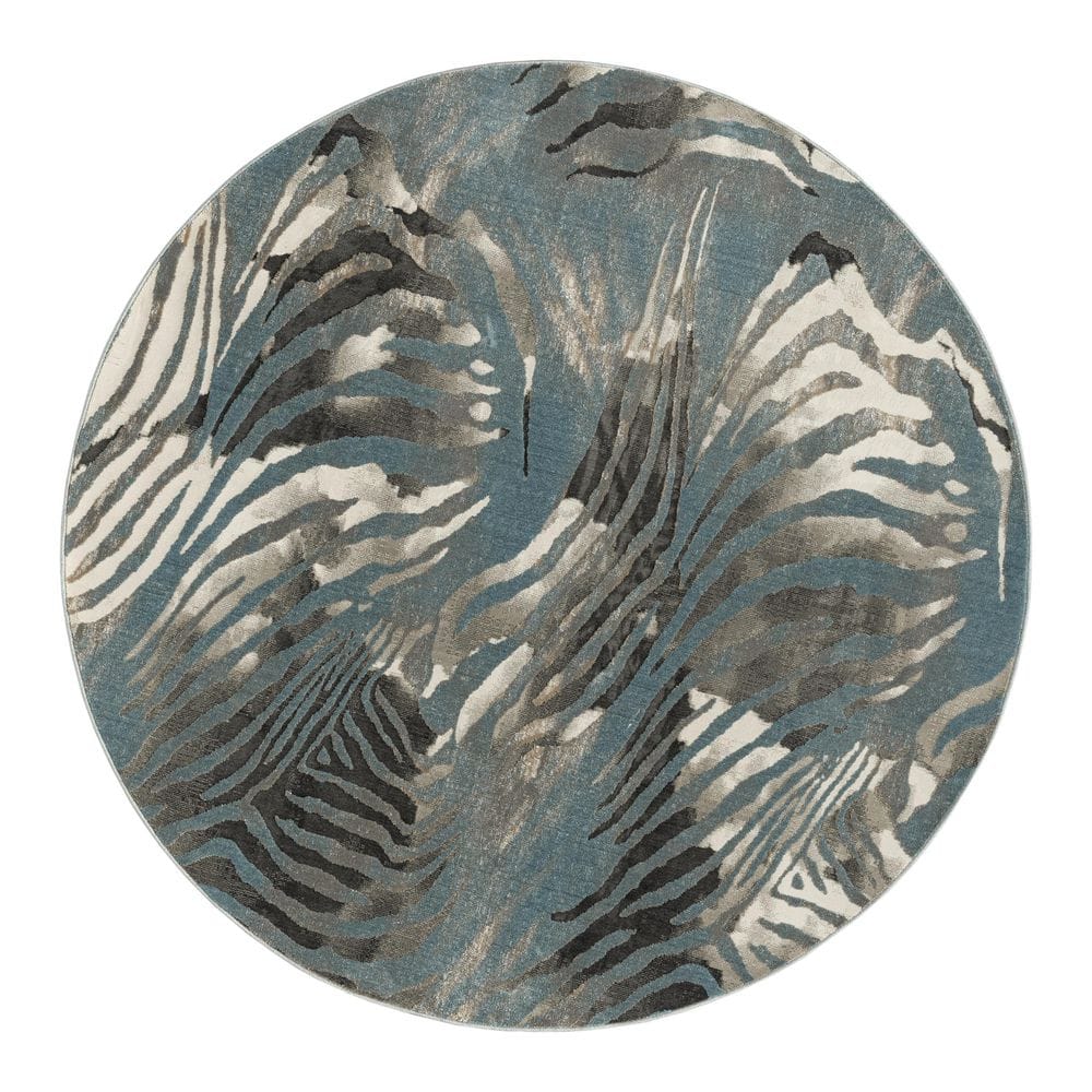 KALATY Serengeti Multi-Colored 6 ft. Round Abstract Area Rug SG-637 R6 ...