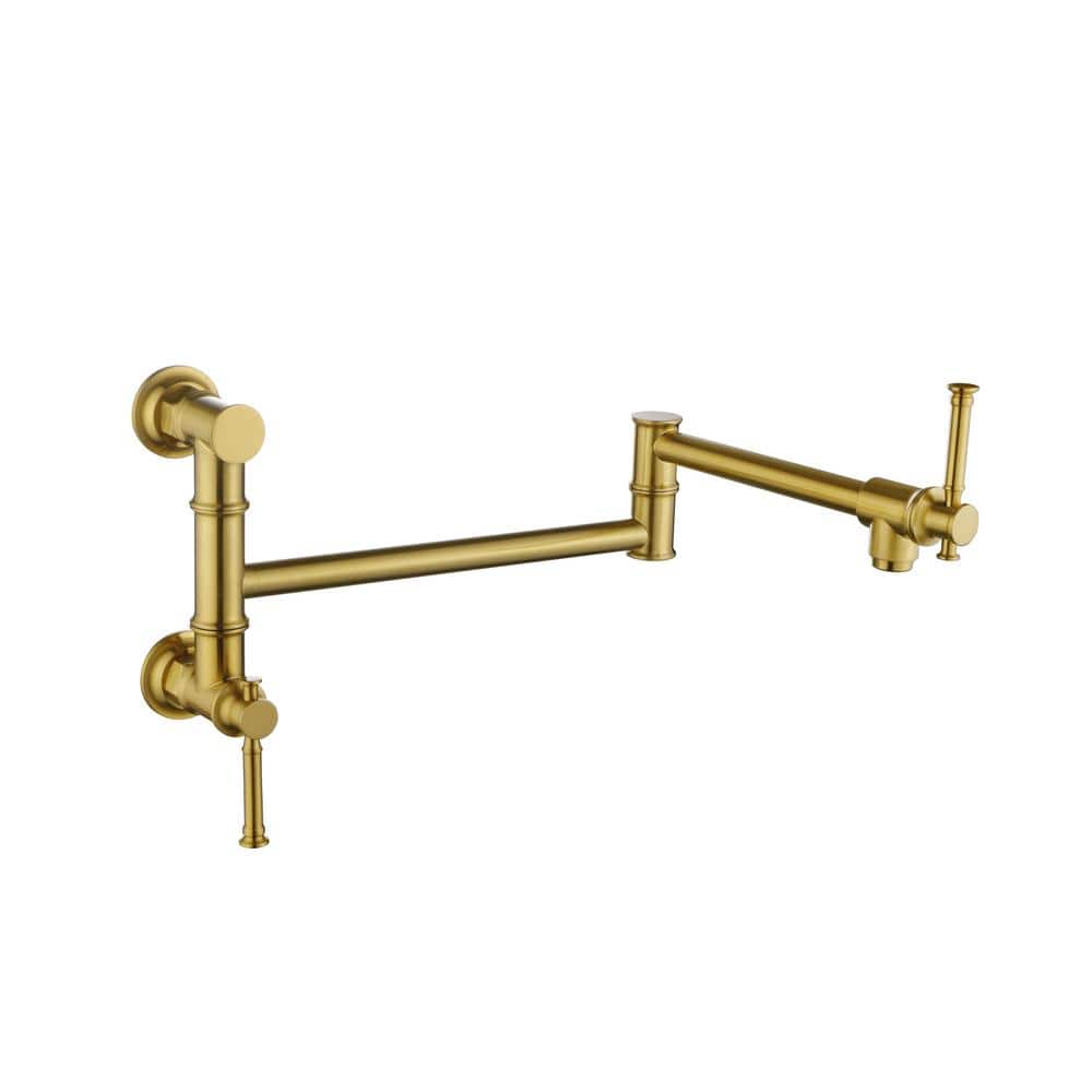 Tahanbath Wall Mount Pot Filler Faucet Wall Mount Pot Filler Faucet, Modern Brass Pot Filler 2 ...
