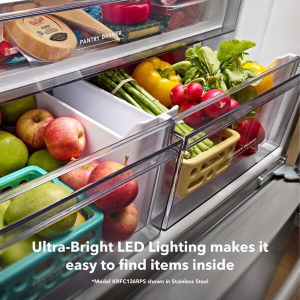 KitchenAid 36 in. 20 cu. ft. Counter Depth French Door Refrigerator in ...