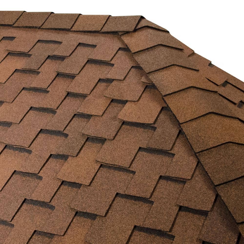 GAF Timbertex Mesa Brown Double-Layer Hip and Ridge Cap Roofing ...