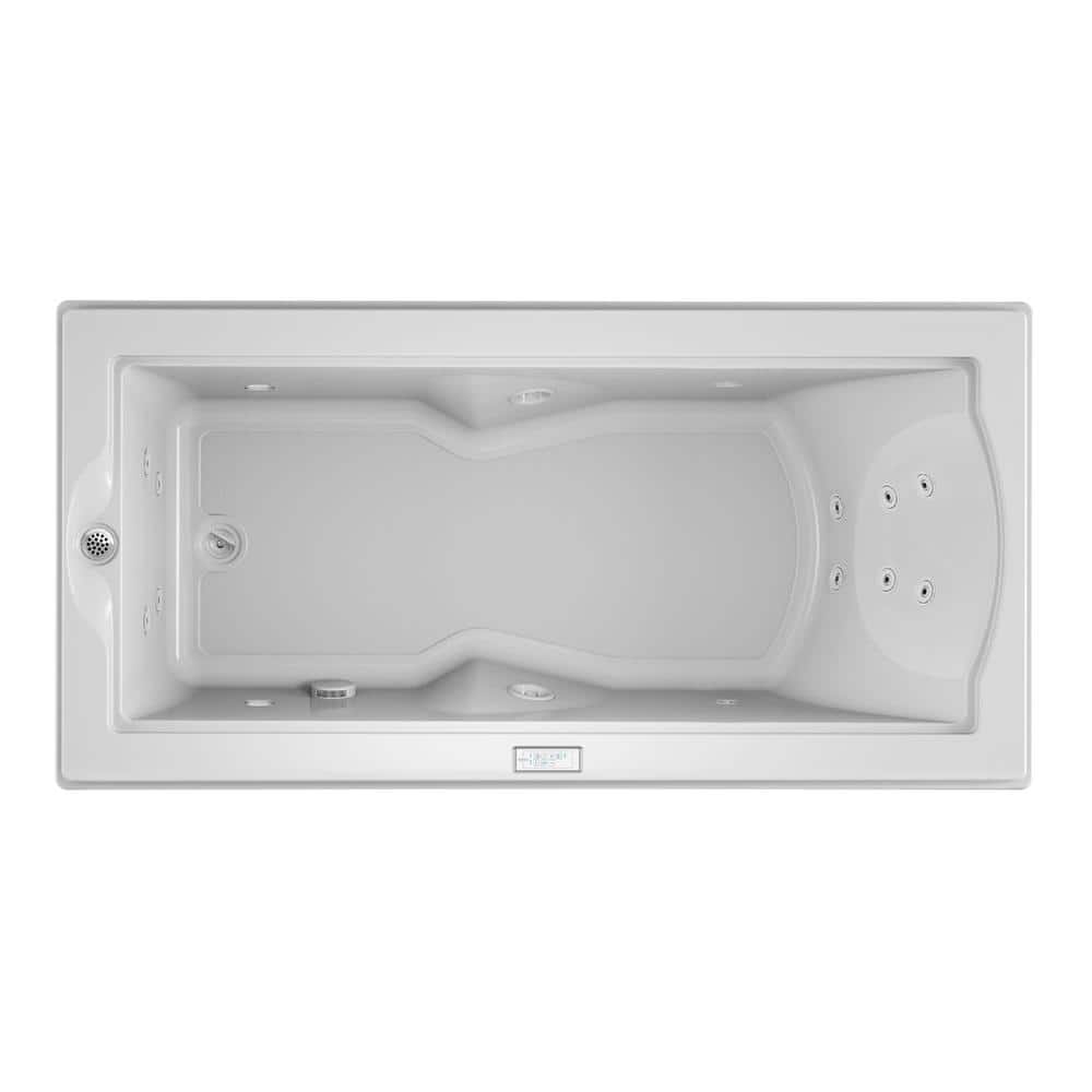 JACUZZI FUZION 70.7 in. x 35.4 in. Rectangular Whirlpool Bathtub with ...