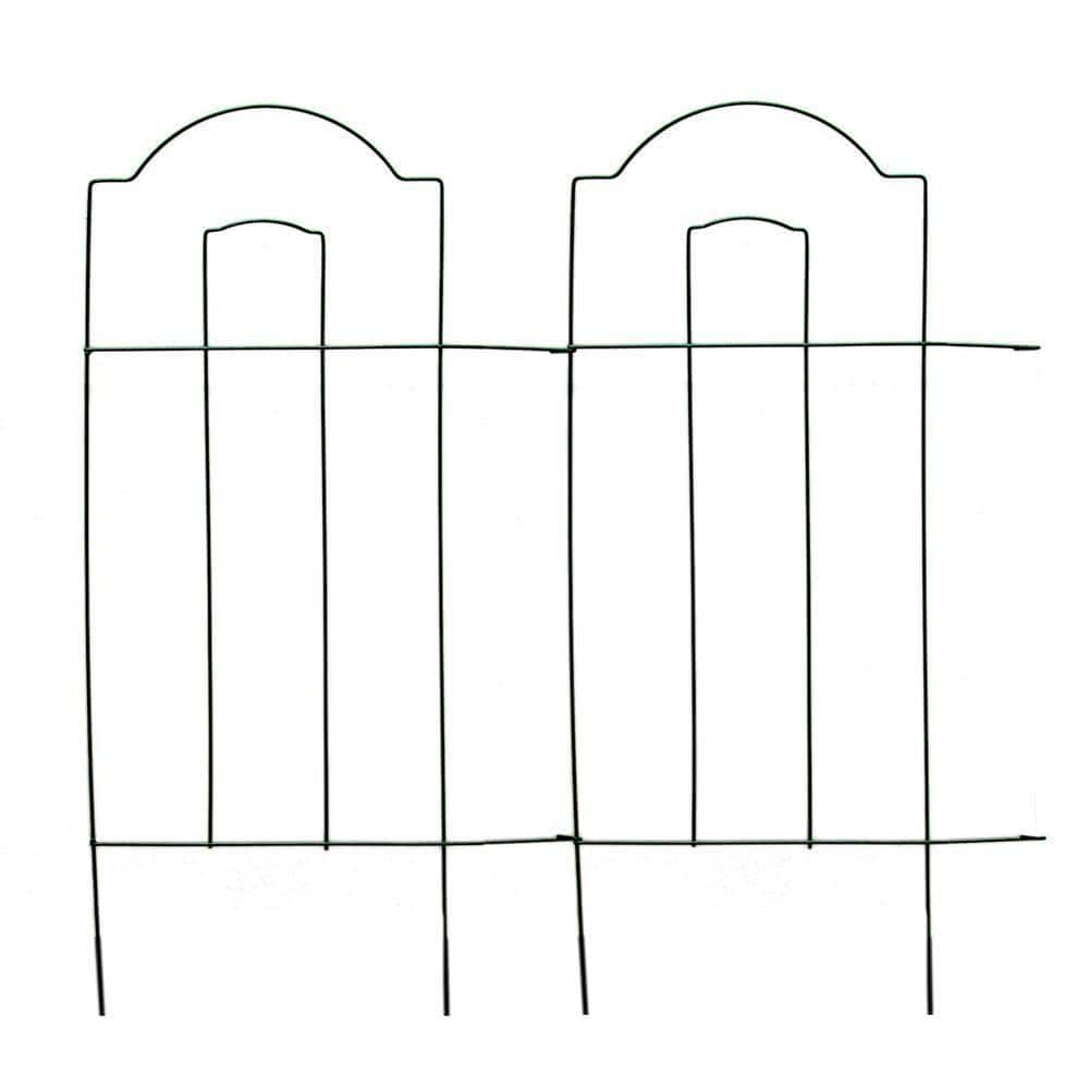 Vigoro 28 in. H x 10 ft. L Cathedral Steel Wire Folding Garden Fence ...