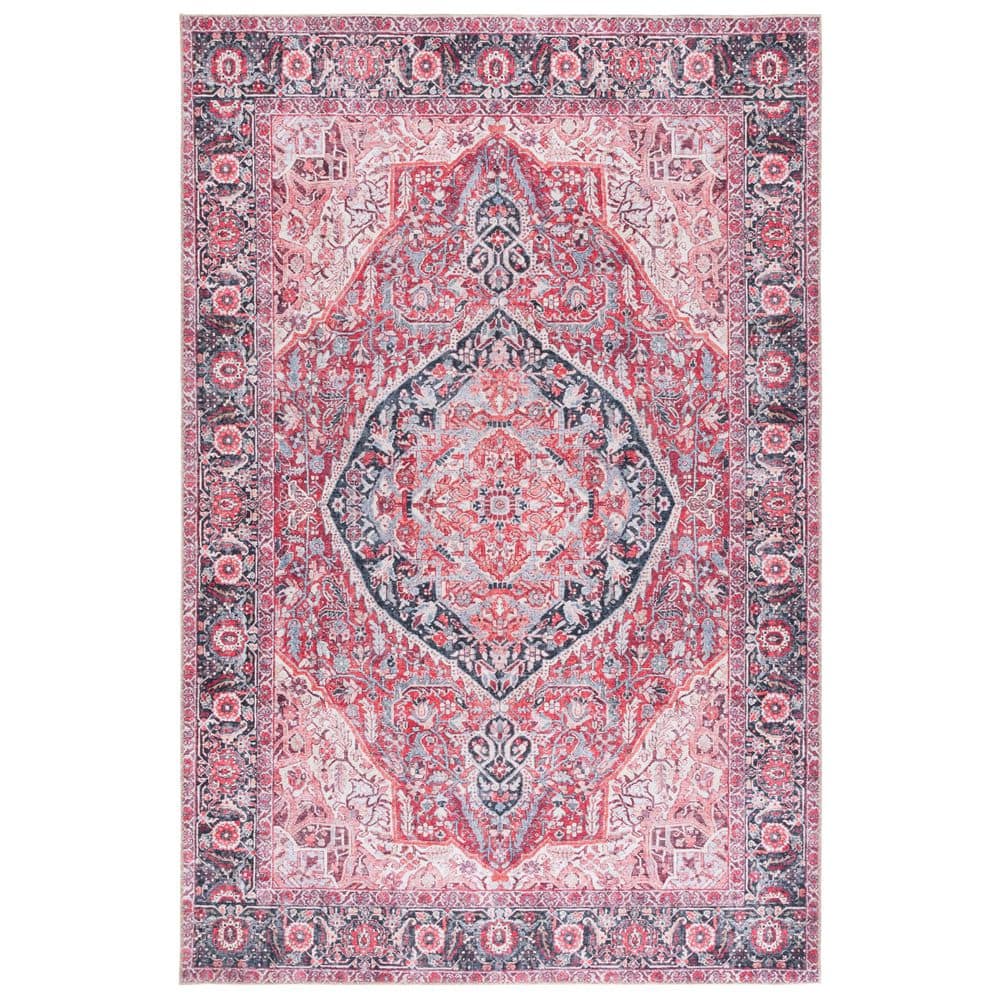 SAFAVIEH Vintage Serapi Pink/Blue 5 ft. x 8 ft. Machine Washable ...