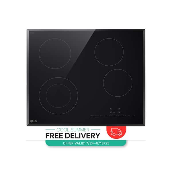 LG 24 in. 4 Elements Radiant Electric Cooktop in Black with Dual ...