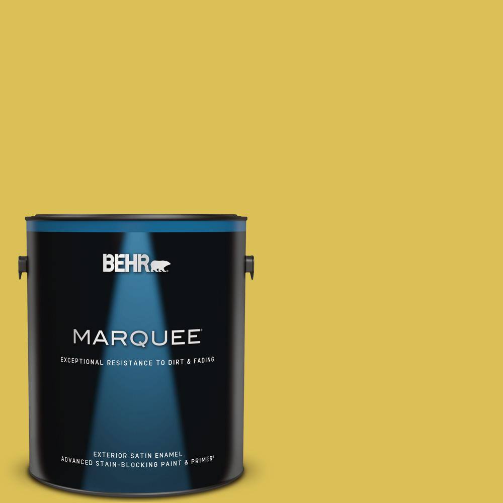 BEHR MARQUEE 1 gal. #P320-6 Sulfur Yellow Satin Enamel Exterior Paint ...