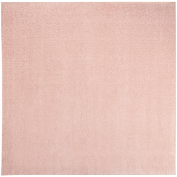 Nourison Essentials 9 ft. x 9 ft. Pink Square Solid Indoor/Outdoor ...