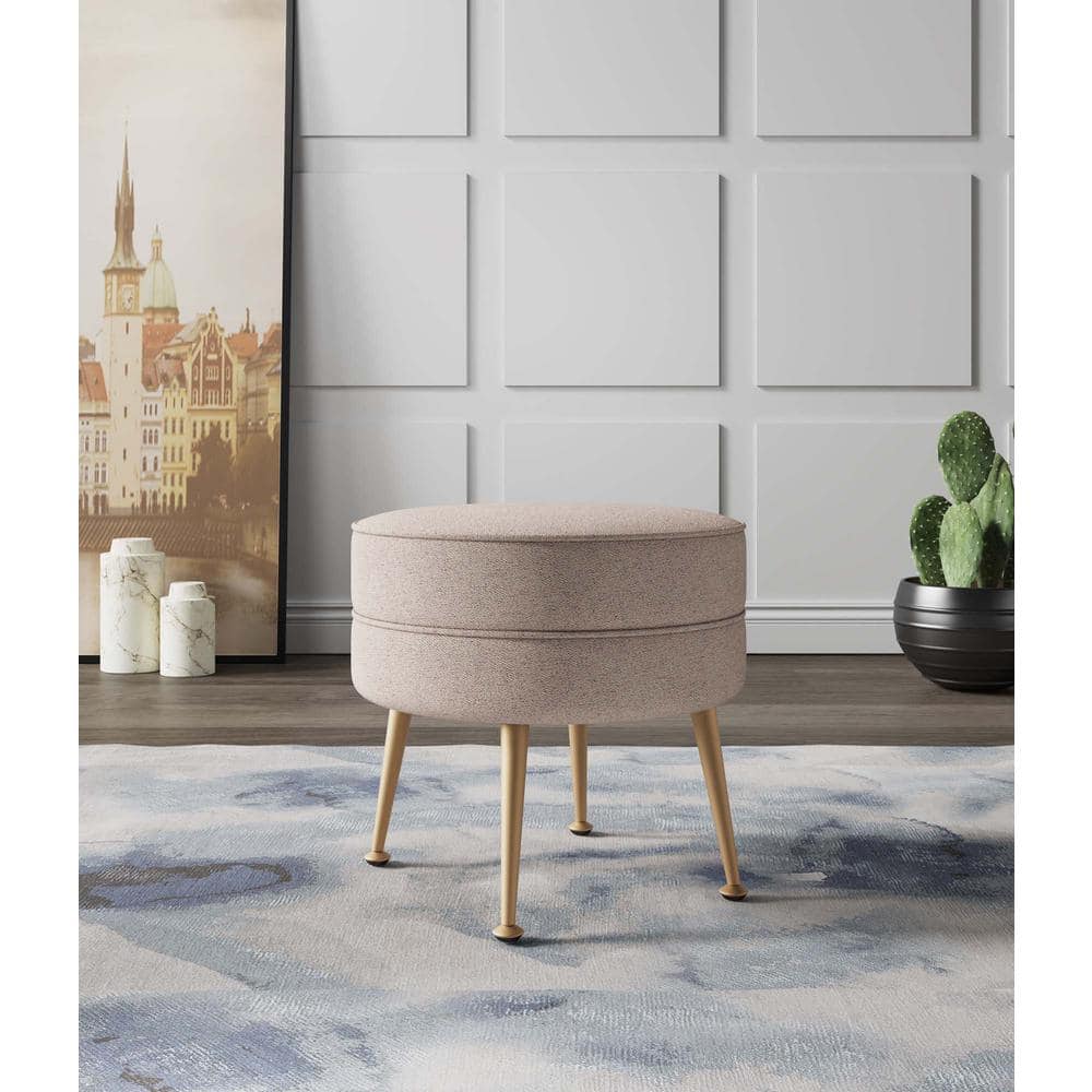 Manhattan Comfort Bailey Mid-Century Modern Oatmeal with Gold Feet ...